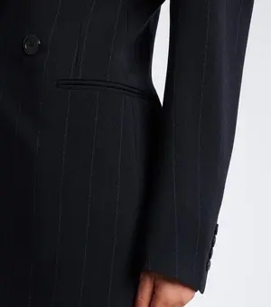 Saint Laurent Chalk Stripe Double-breasted Wool Blazer