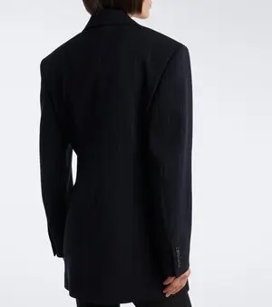 Saint Laurent Chalk Stripe Double-breasted Wool Blazer