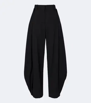 Loewe Wool Barrel-leg Pants - Black