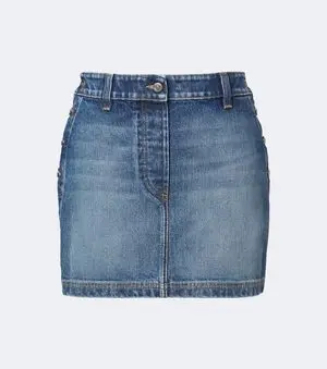 Versace Faded Denim Miniskirt - Blue