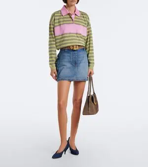 Versace Faded Denim Miniskirt