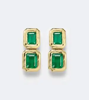 OCTAVIA ELIZABETH Nesting Gem 18kt Drop Earrings With Emeralds
