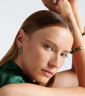 OCTAVIA ELIZABETH Nesting Gem 18kt Drop Earrings With Emeralds