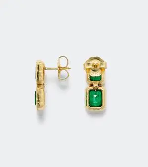 OCTAVIA ELIZABETH Nesting Gem 18kt Drop Earrings With Emeralds