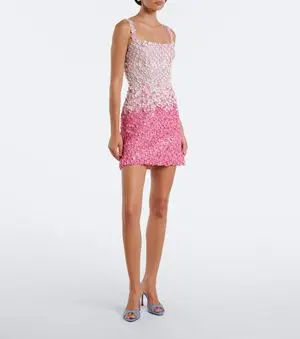 LA FUORI Là Fuori Petal Embellished Minidress