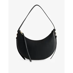 Tory Burch Romy Half Moon Suede Shoulder Bag - Black