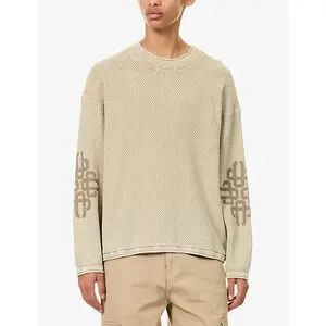 THE COUTURE CLUB Washed Emblem Cotton-knit Jumper