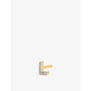 MISSOMA Pavé Initial L 18ct Yellow Vermeil And Cubic Zirconia Single Stud Earring - Gold