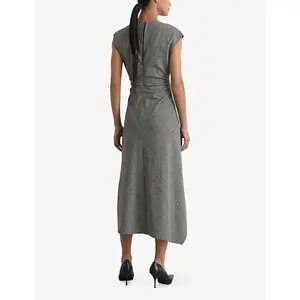 REISS Clara Cinched-waist Wool-blend Midi Dress