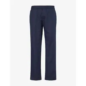 Sunspel Cotton-linen Drawstring Straight-leg Trousers