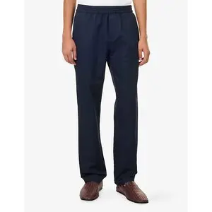 Sunspel Cotton-linen Drawstring Straight-leg Trousers