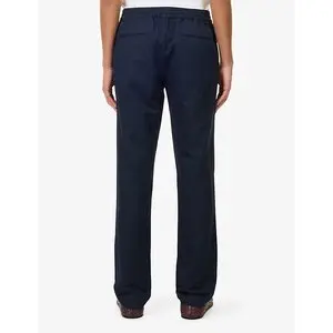 Sunspel Cotton-linen Drawstring Straight-leg Trousers