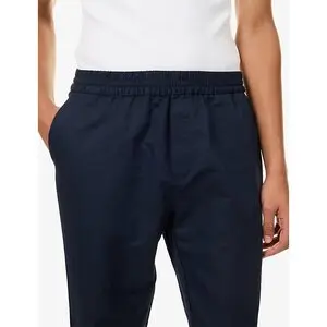 Sunspel Cotton-linen Drawstring Straight-leg Trousers