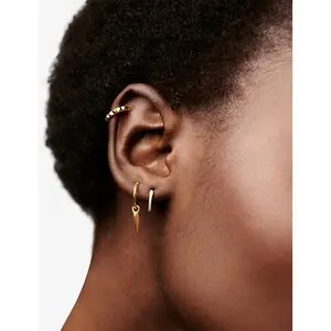 MISSOMA Classic Pave Huggies Sterling Hoop Earrings - Silver