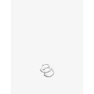 MISSOMA Classic Pave Huggies Sterling Hoop Earrings - Silver