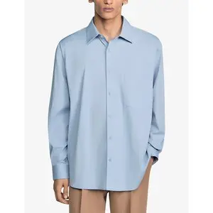 Sandro Oversized Long-sleeve Stretch Cotton-blend Shirt