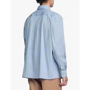 Sandro Oversized Long-sleeve Stretch Cotton-blend Shirt