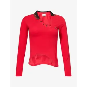 VIVIENNE WESTWOOD Glory Asymmetric Cotton Polo Shirt - Red