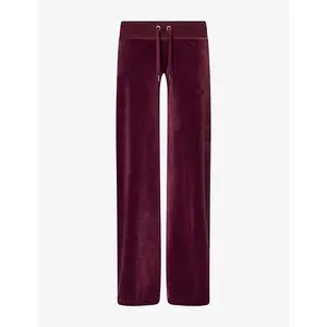 Juicy Couture Crystal-embellished Straight-leg Velour Jogging Bottoms - Winetasting