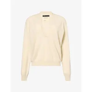 Frenckenberger Johnny V-neck Cashmere Jumper - Chalk