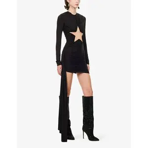 David Koma Star Ruched Stretch-jersey Mini Dress