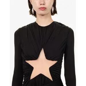 David Koma Star Ruched Stretch-jersey Mini Dress