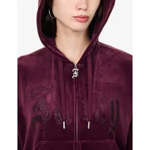 Juicy Couture Logo Crystal-embellished Hoodie