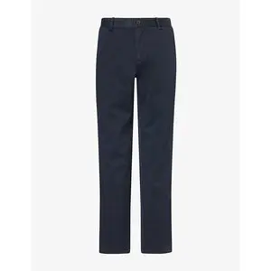 Sunspel Regular-fit Flat-front Stretch-cotton Chino Trousers - Navy