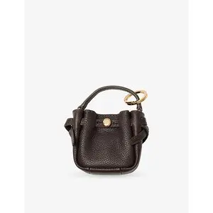 Tory Burch Romy Leather Bucket Bag Charm - Deep Brown