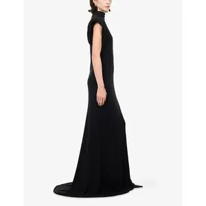 MUGLER Sleeveless Padded Wool-blend Maxi Dress