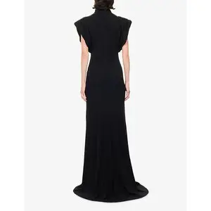 MUGLER Sleeveless Padded Wool-blend Maxi Dress