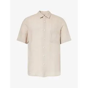 Sunspel Regular-fit Short-sleeve Linen Shirt - Hazelwood