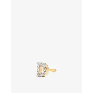 MISSOMA Initial D Pave Initial 18ct Vermeil And Cubic Zirconia Single Stud Earring - Gold
