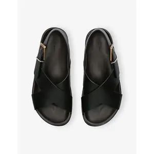 THE ROW Crossover-strap Buckle Leather Flat Sandals