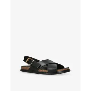 THE ROW Crossover-strap Buckle Leather Flat Sandals