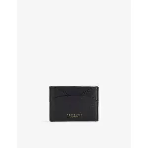 Tory Burch Romy Flat Foil-print Leather Card Holder