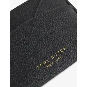 Tory Burch Romy Flat Foil-print Leather Card Holder