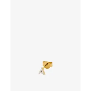 MISSOMA Initial A Pave Initial 18ct Vermeil And Cubic Zirconia Single Stud Earring - Gold