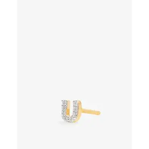 MISSOMA Pavé Initial U 18ct Yellow Vermeil And Cubic Zirconia Single Stud Earring - Gold