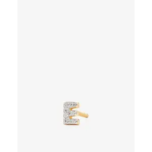 MISSOMA Pavé Initial E 18ct Yellow Vermeil And Cubic Zirconia Single Stud Earring - Gold
