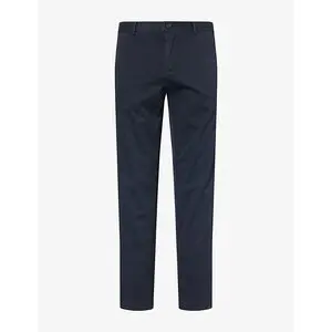 Sunspel Slim-fit Flat-front Stretch-cotton Chino Trousers - Navy