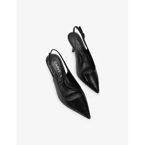 Carvela Spirit Heeled Leather Slingback Courts