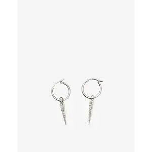 MISSOMA Small Pavé Spike Charm Sterling Hoop Earrings