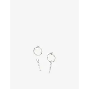 MISSOMA Small Pavé Spike Charm Sterling Hoop Earrings