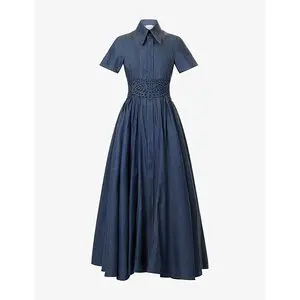 Mona Alshebil Gathered-waist Belted Maxi Dress