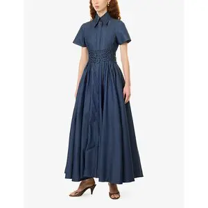 Mona Alshebil Gathered-waist Belted Maxi Dress