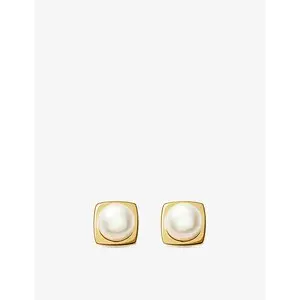 MISSOMA Square 18ct Yellow -plated And Cultured Pearl Stud Earrings - Gold