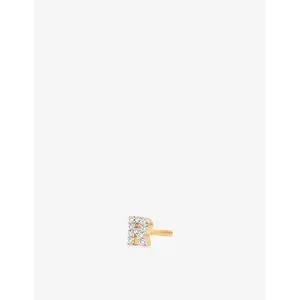 MISSOMA Pavé Initial R 18ct Yellow Vermeil And Cubic Zirconia Single Stud Earring - Gold