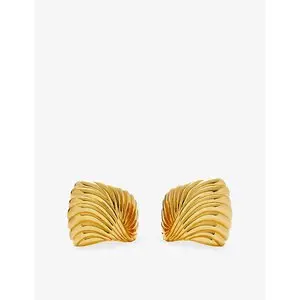 MISSOMA Ripple Oversized 18ct -plated Brass Stud Earrings - Gold