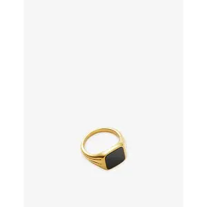 MISSOMA Lucy Williams Square 18ct -plated Brass Onyx Signet Ring
